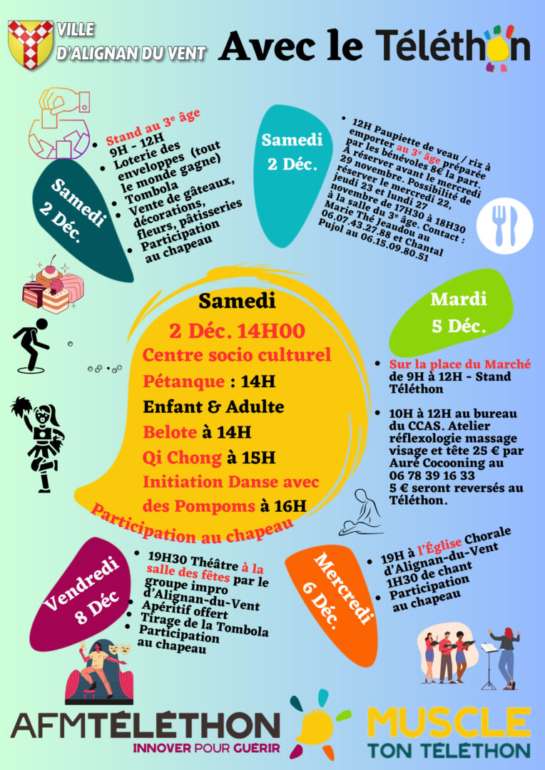 Programme de la semaine du Téléthon ! • Alignan du Vent - Site Officiel ...